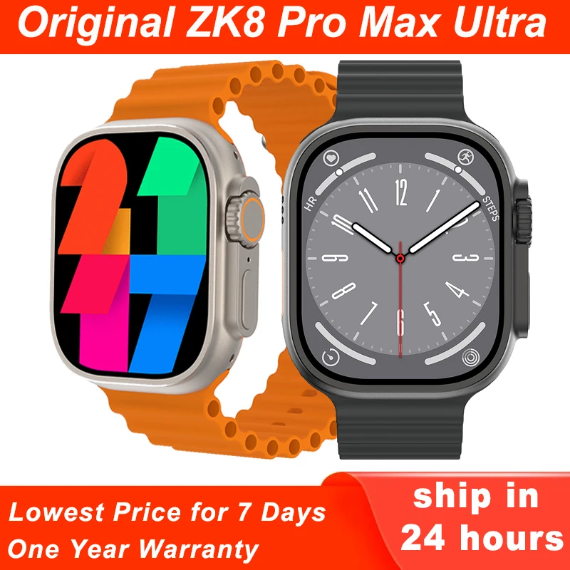 Original Zk8 Pro Max Ultra Series 8 Smart Watch 2.2'' Nfc Compass Siri ...
