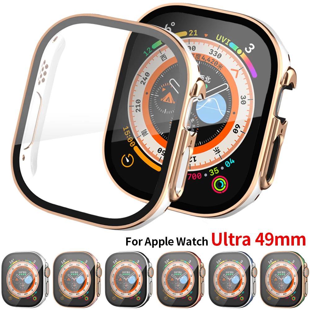 Glass-Case-for-Apple-Watch-Ultra-49mm-Screen-Protector-Bumper-Sport ...