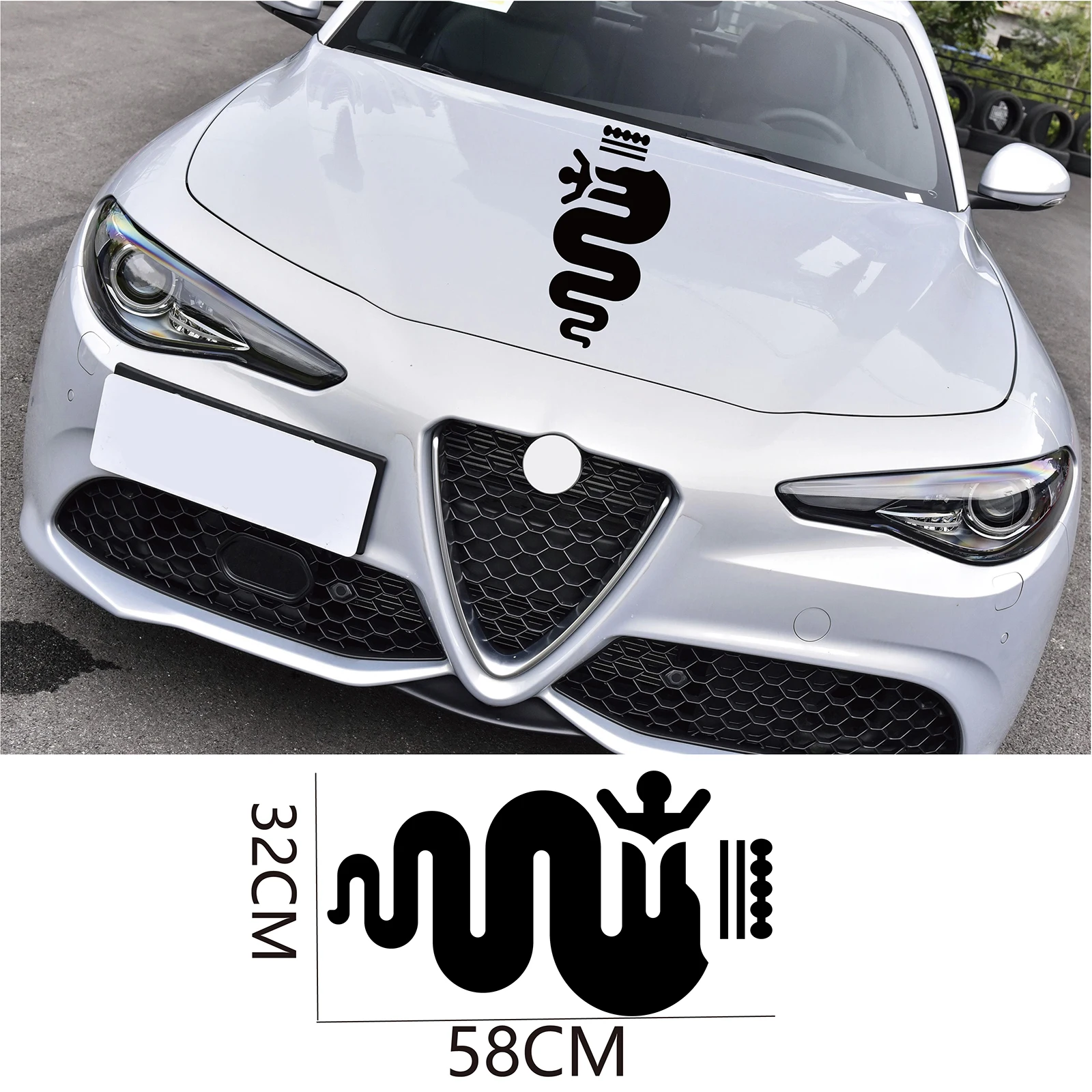 Car Hood Cover Stickers DIY Auto Vinyl Film Decals For Alfa Romeo MiTo ...