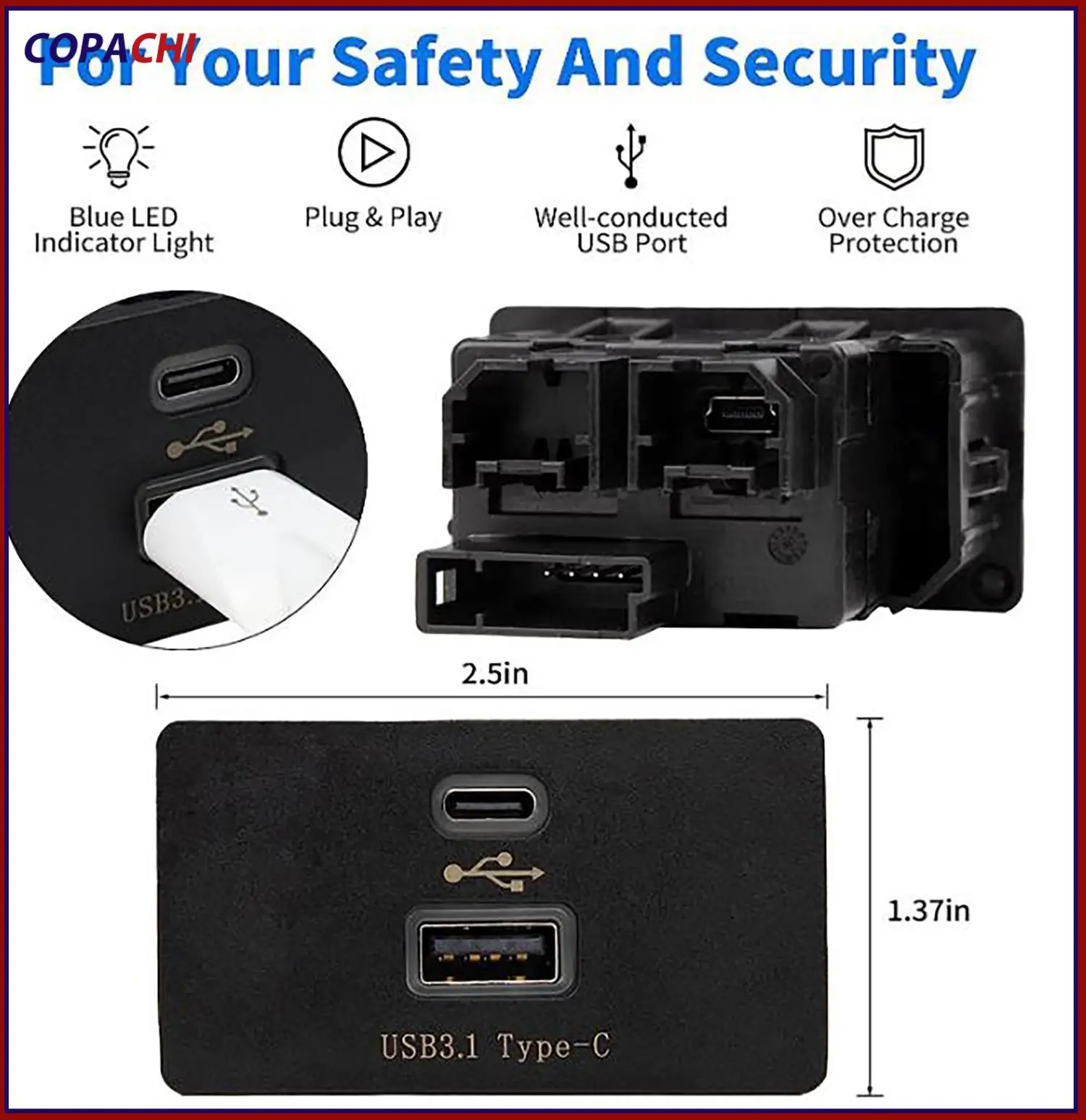 HC3Z-19A387-B-HU5Z-19A387-A-LB5T-14F014-CA-1Pc-Dual-USB-Interface ...