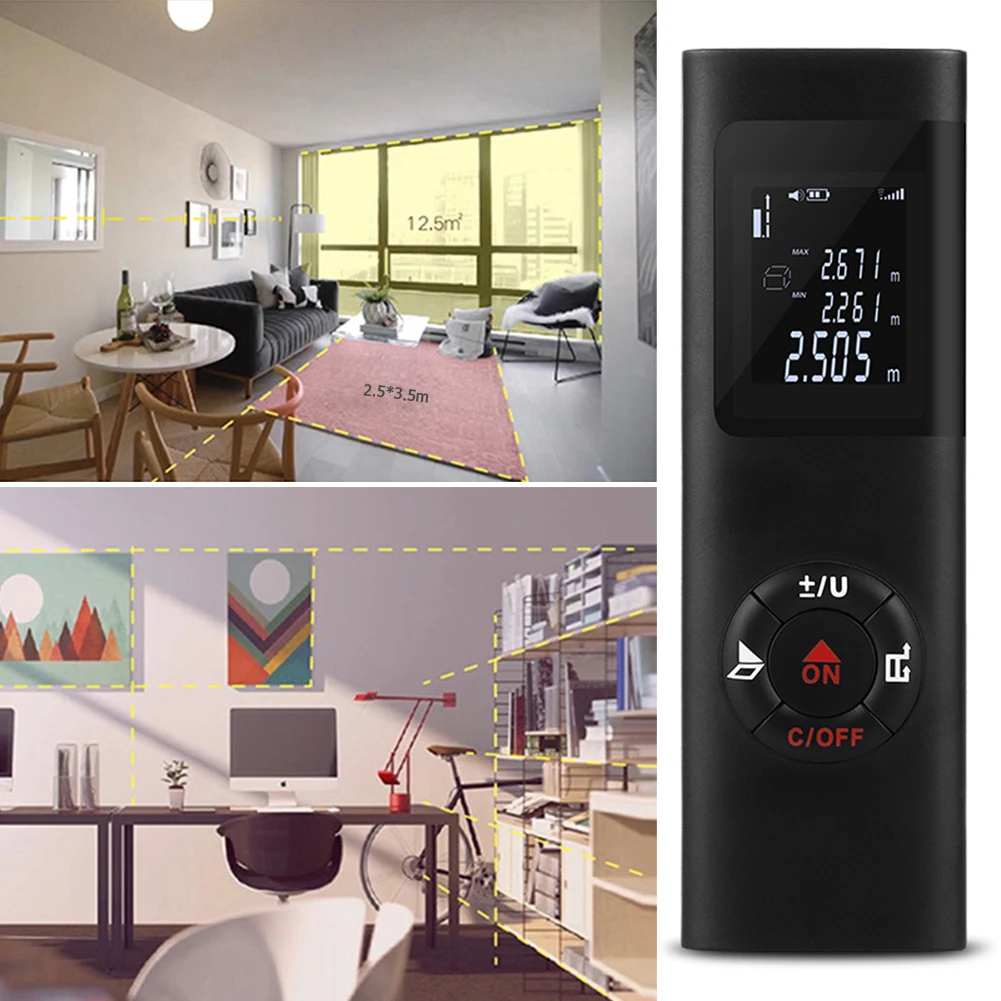 Distance Meter Mini USB Handheld Infrared Range Finder Accurate ...