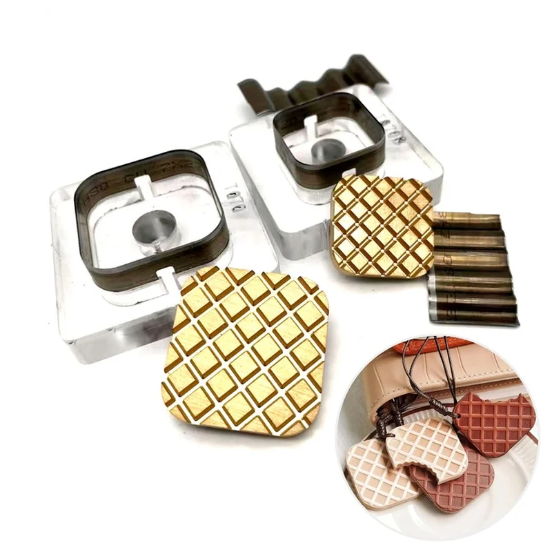 Waffle-Pattern-Leather-Brass-Stamp-Mold-Cutting-Die-Set-DIY-Pendant ...
