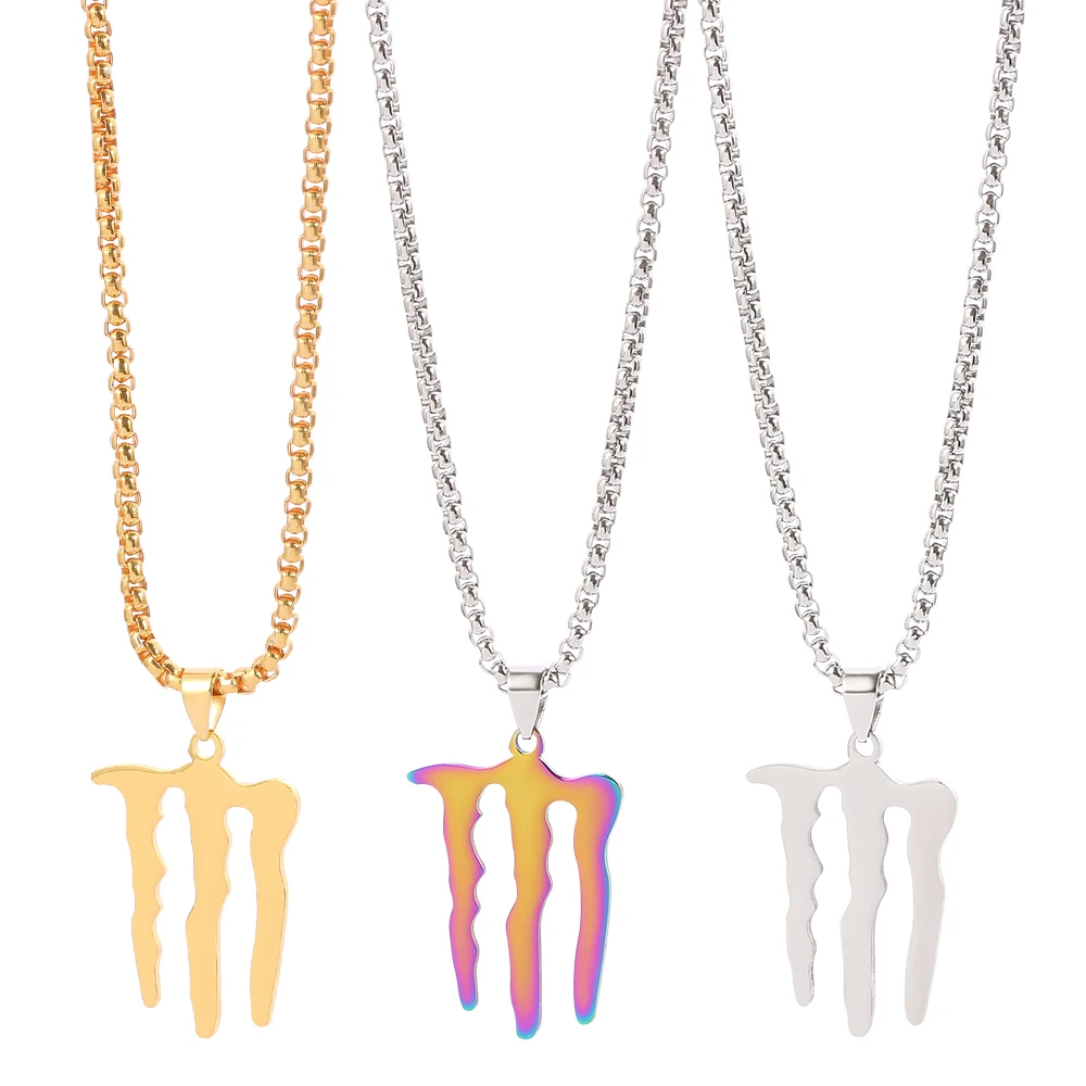 Stainless-Steel-Monster-Magic-Claw-Pendant-Necklaces-Men-Women-Fashion ...