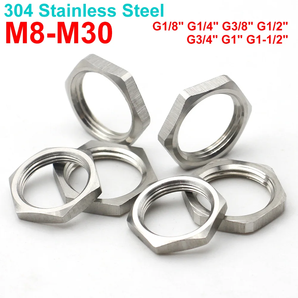 304 Stainless Steel Hex Thin Lock Nuts M8 M10 M12 M14 M16 M18 M20 M22 ...