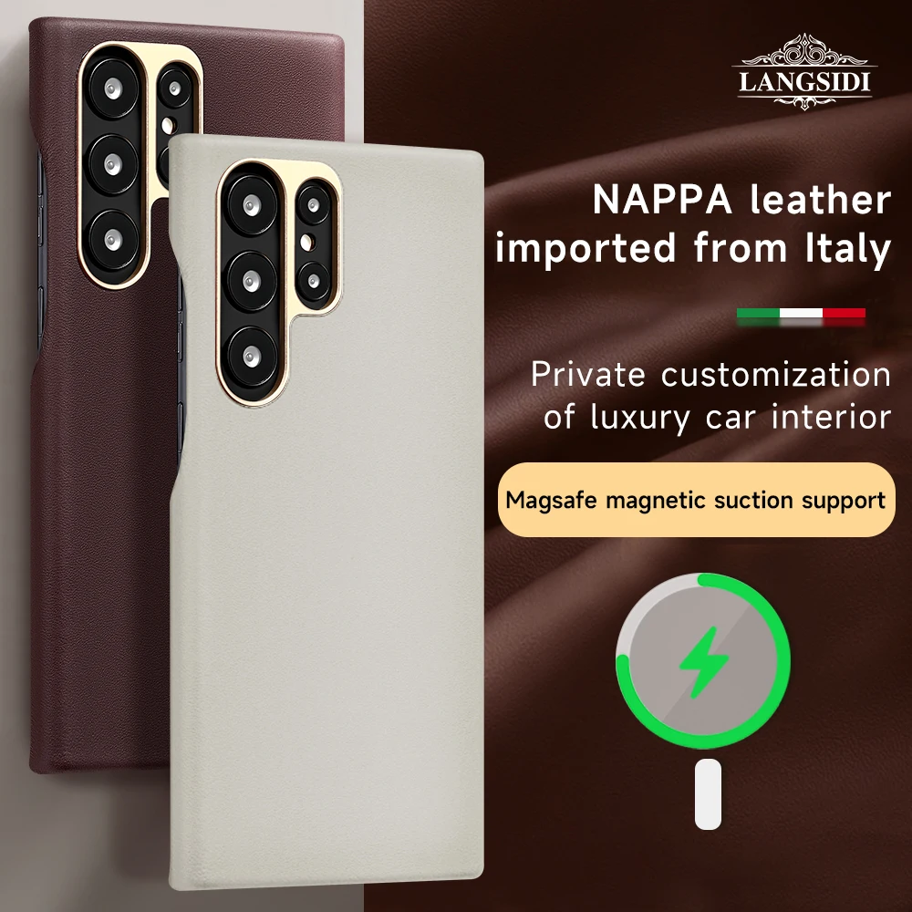 Original-Genuine-Leather-Magnetic-Case-for-Samsung-Galaxy-S23-Ultra-For ...