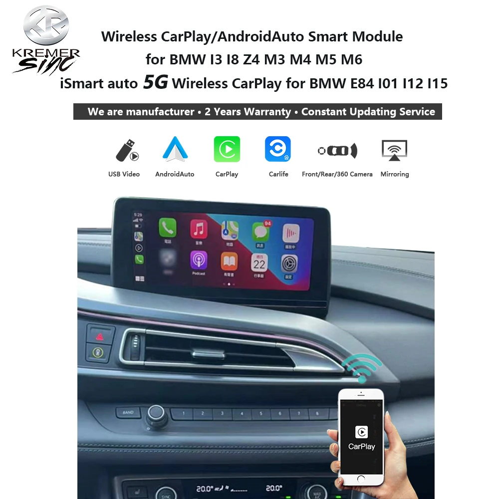 Wireless Apple Carplay Androidauto Retrofit For Bmw I3 I8 Z4 M3 M4 M5 ...