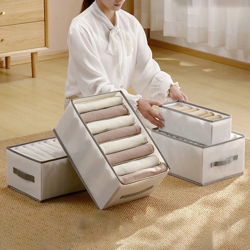 Jeans Storage Boxes Closet Organizer Drawer Divider Boxes panties ...