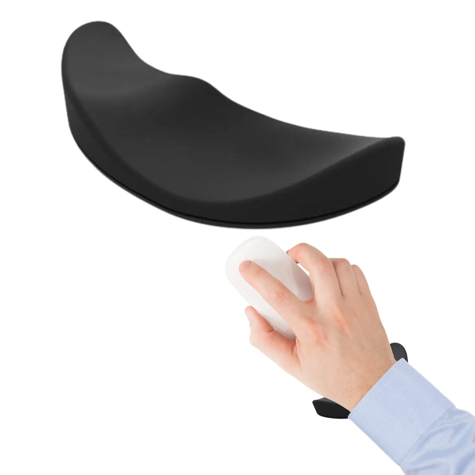 Ergonomic-Mouse-Wrist-Pad-Silicon-Gel-Non-Slip-Streamline-Wrist-Rest ...