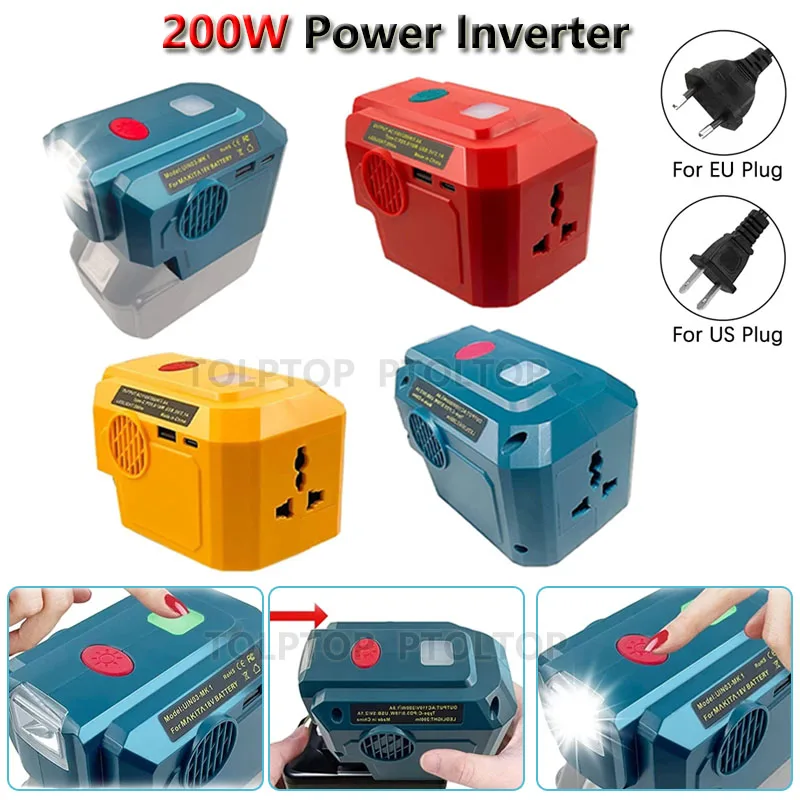 200W-Power-Inverter-for-Makita-Dewalt-Milwaukee-18V-20V-Li-ion-Battery ...