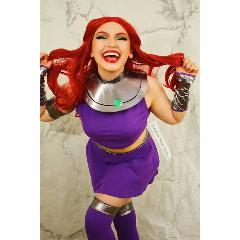 DAZCOS-Teen-Titan-Starfire-Women-s-Costume-Purple-Princess-Koriand-r ...