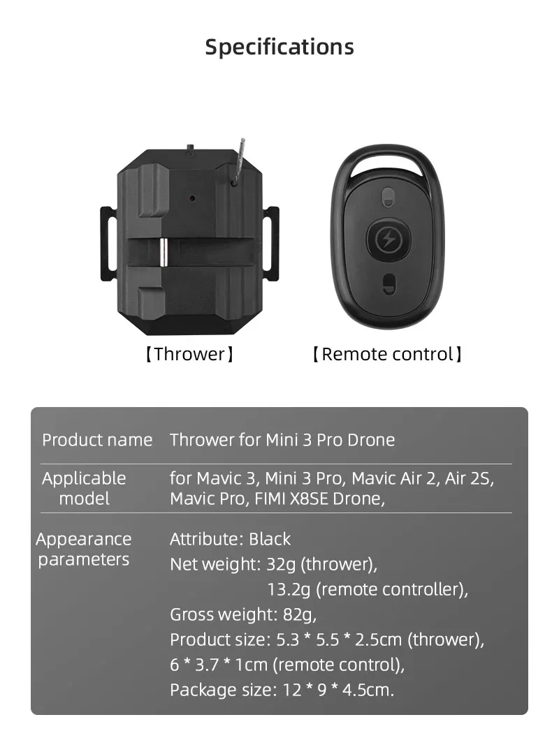 Système de largage aérien-Système Airdrop Pour Drone Dji Mini 3 Pro-mini 1 2-mavic Pro, Appât De ...