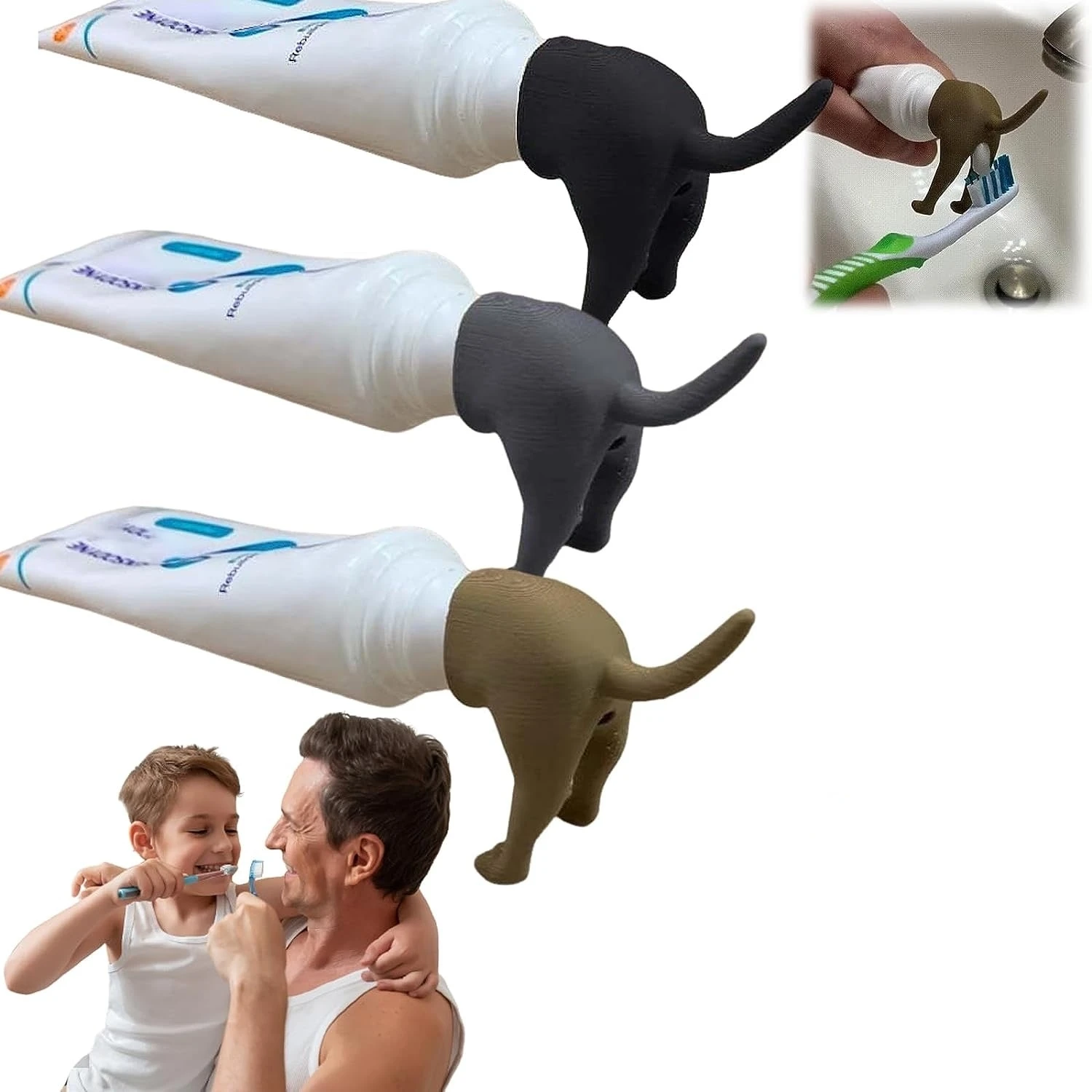Creative Toothpaste Squeezer Pooping Dog Butt Toothpaste Cap Holder ...