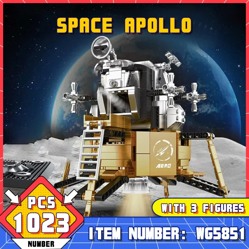 1023Pcs-Bricks-Space-Exploration-Model-Building-Blocks-Apollo-Lunar ...