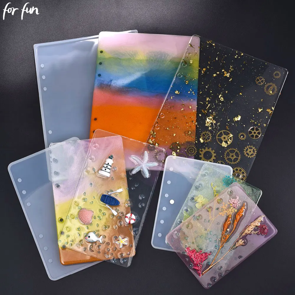 For-Fun-DIY-A4-A5-A6-A7-Notebook-Cover-Crystal-Epoxy-Resin-Silicone ...