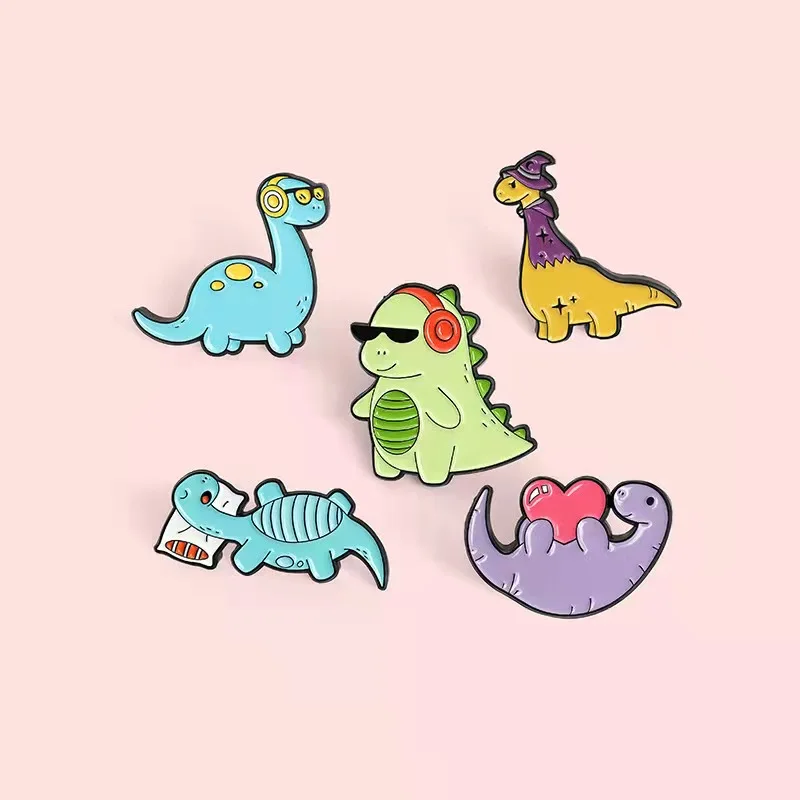 Pin-Club-Cute-Dinosaurs-Metal-Brooch-Purple-Blue-Green-Custom-Animals ...