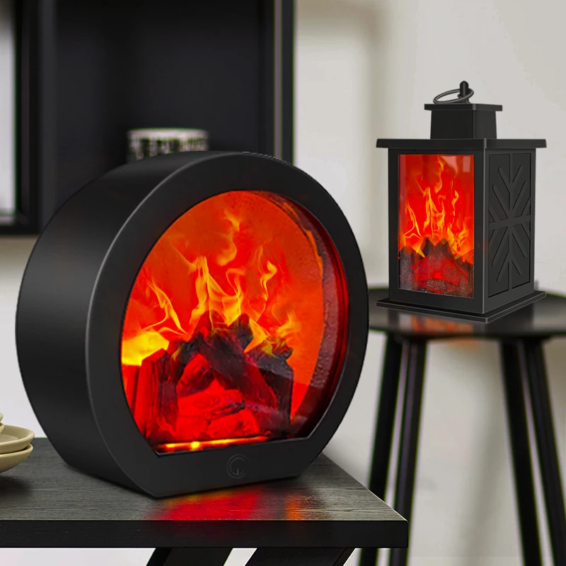 Fireplace-Decorative-Lantern-Night-Light-For-Party-Christmas-Holiday ...