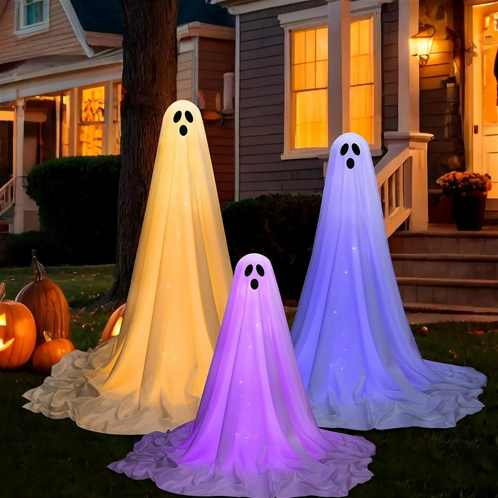 Light Up Ghost Halloween Decorations Outdoor Ghost Decorations Scary ...
