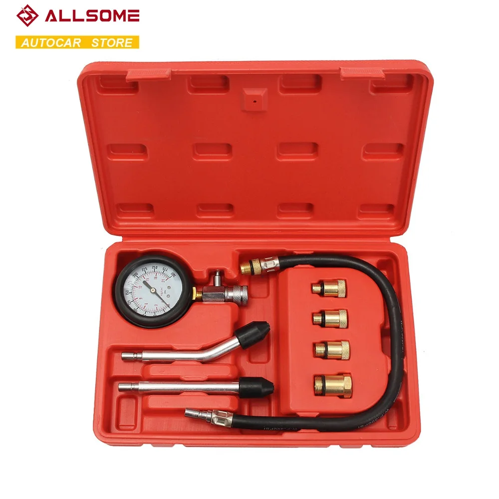 Allsome 8pcs Professional Tester Test Kit Cylinder Compression Gas ...