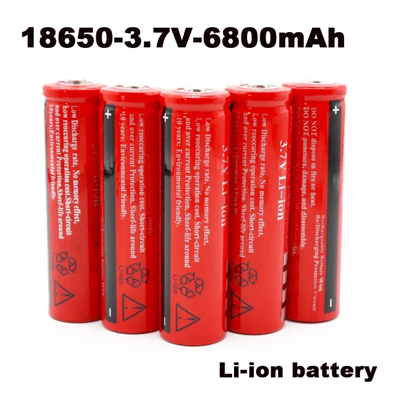 Free-Shipping-100-New-18650-Battery-3-7V-6800mAh-Rechargeable-Lithium ...
