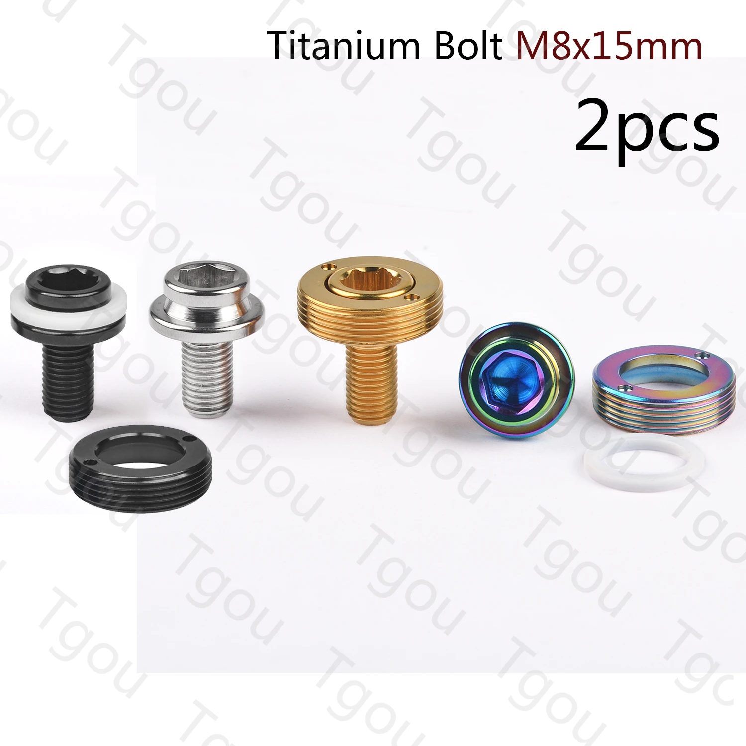 Tgou-Titanium-Bolt-M8x15-1-0Pitch-Hex-Head-Screws-with-Dust-Cap-Gasket ...