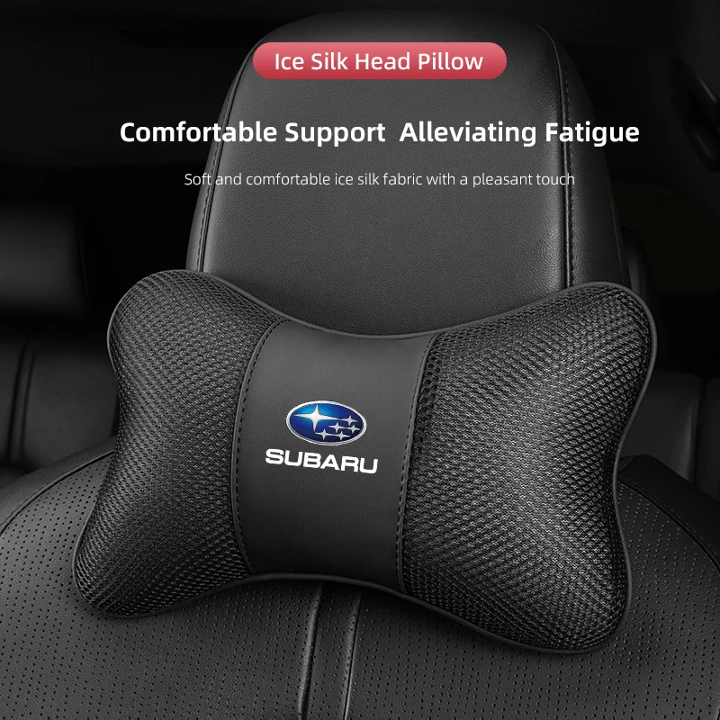 Car Interior Seat Headrest Ice Silk Neck Pillow Accessories For Subaru ...