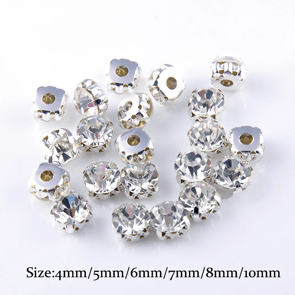 SS12-SS40-Crystal-Glass-Stones-Silver-Claw-Cup-Rhinestones-Strass ...