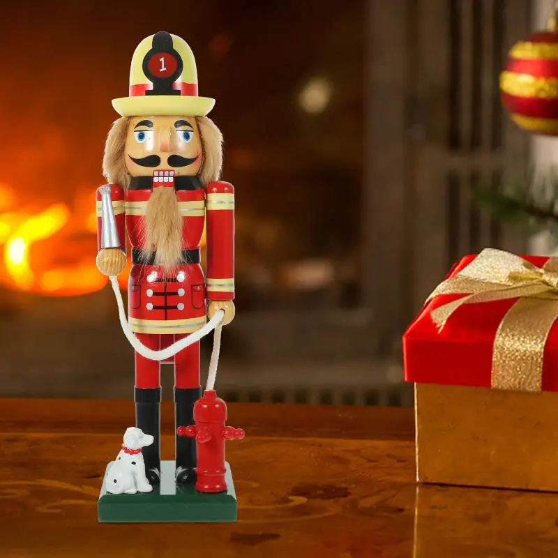 Fireman Nutcracker Statue Decor Christmas Party - Top Buy American