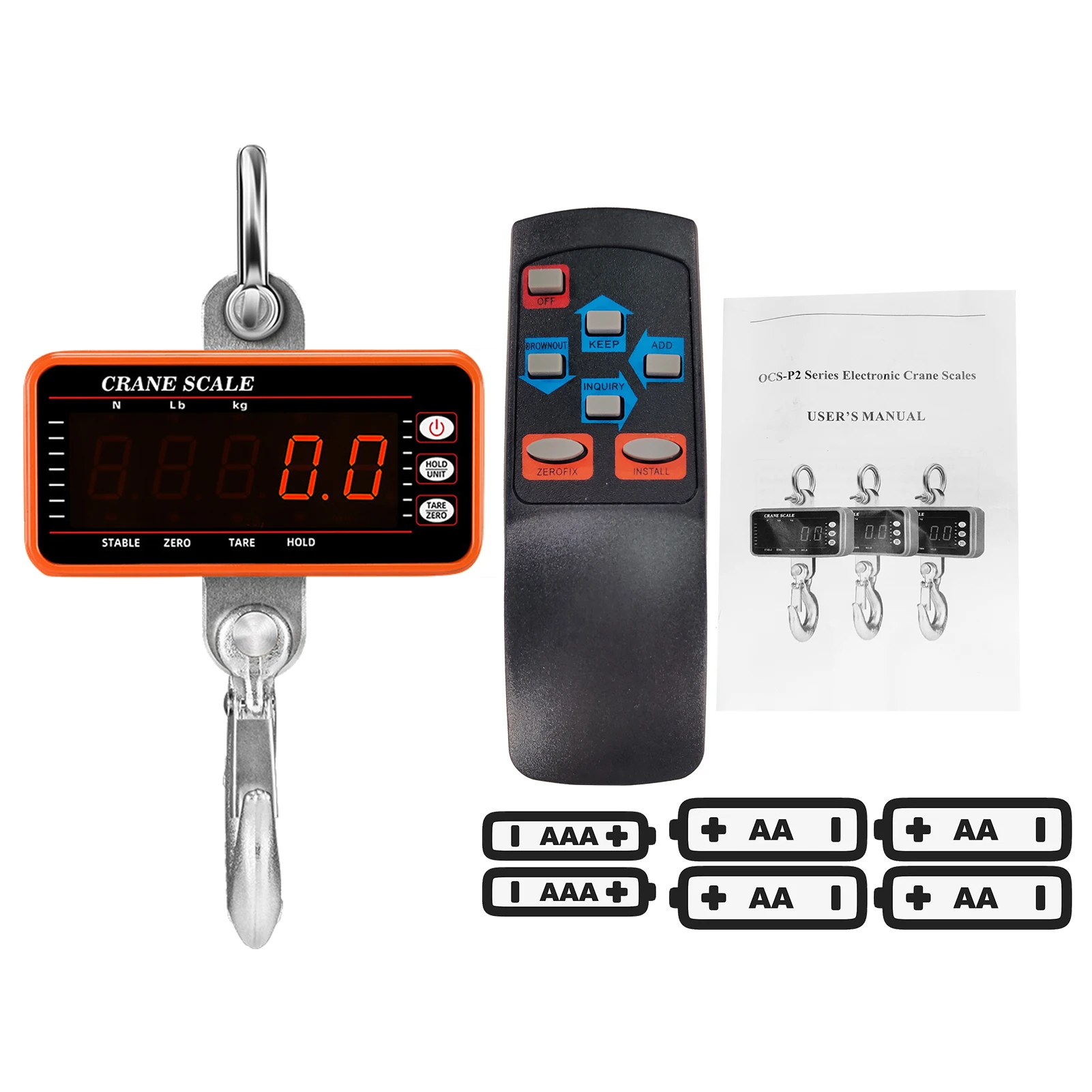 1500kg/3306lbs Digital Hanging Scale With 65ft Remote Control Heavy ...