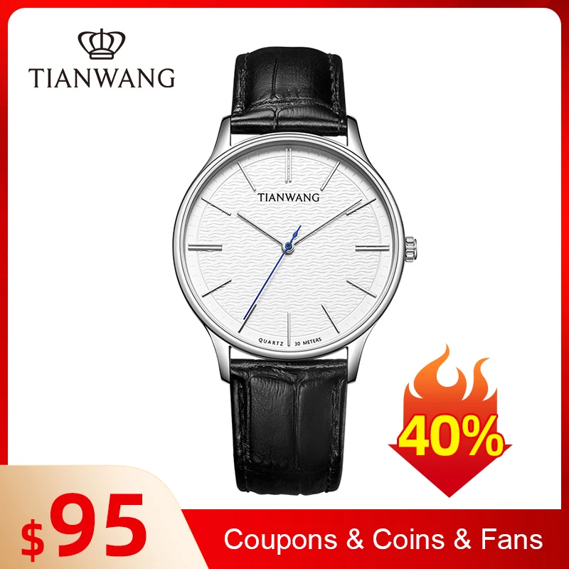 TIAN-WANG-Men-s-Quartz-Watches-For-Men-Wristwatch-Clock-Simple-Leather ...