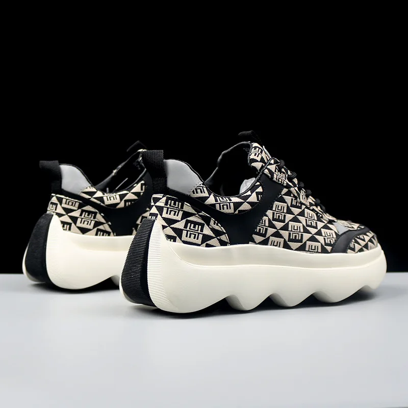 Chunky Sneakers Men Winter Plush Board Shoes Fashion Casual Microfiber ...