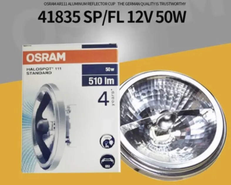 OSRAM-41835FL-12V50W-24-lamp-41835SP-12V-50W-6-Bulb-HALOSPOT-111-ALU ...