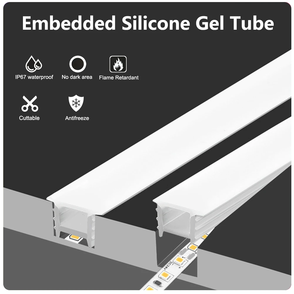 Embedded LED Neon Rope Silica Silicone Gel Tube Waterproof For WS2811 ...