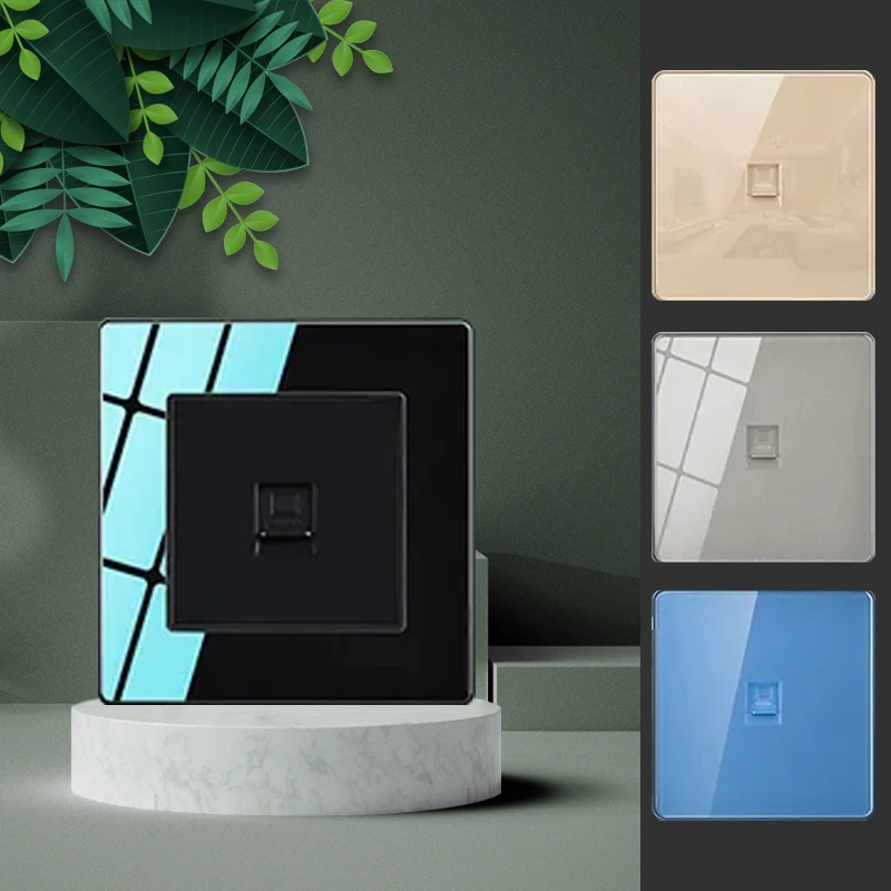 Ethernet-socket-Single-port-RJ45-CAT6-Wall-panel-Black-Ethernet-cable ...