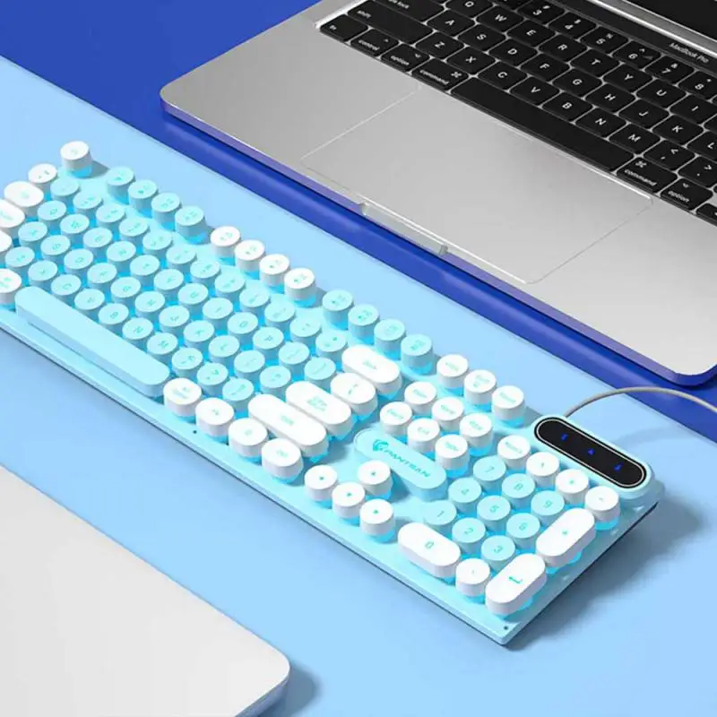 Mechanical-Keyboard-Retro-Non-slip-Wired-Punk-Green-Axis-108-Keys-RGB ...