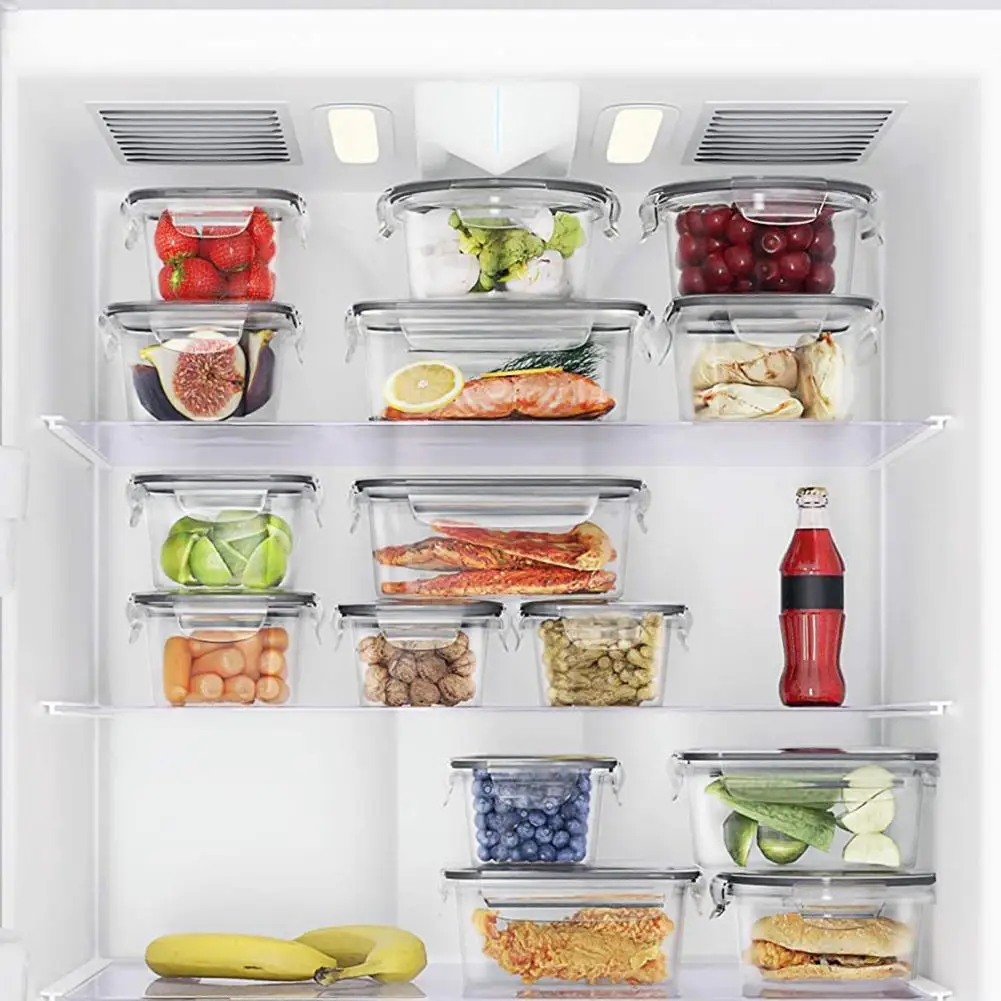 16Pcs-Food-Storage-Box-With-Sealed-Lid-Clear-Airtight-Leakproof-Freezer ...