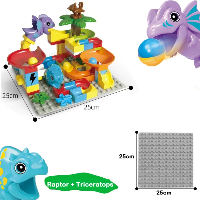 Large Marble Run Marble Run Kid Dinosaur Building Blocks, STEM Learning ...