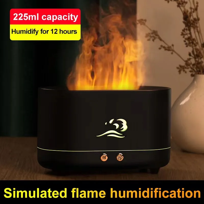 Flame-Air-Humidifier-225ml-Home-Electric-Ultrasonic-Aroma-Can-Be-added ...