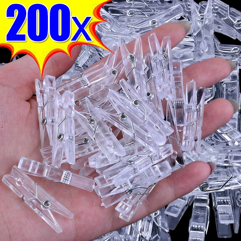 50-200PCS-Plastic-Mini-Photo-Clips-Picture-Paper-Spring-Clip ...