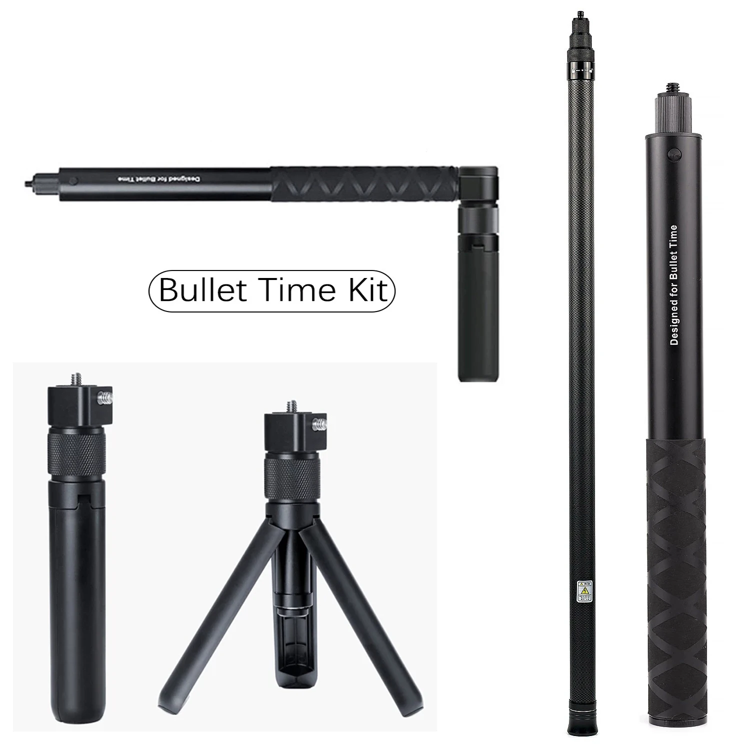 1-2m-3m-Carbon-Fiber-Invisible-Selfie-Stick-Bullet-Time-Rotating-Handle ...