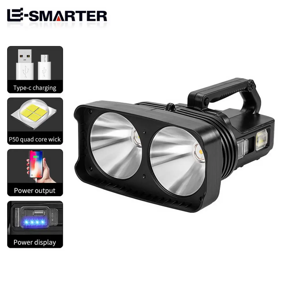 Portable-Dual-Head-Flashlight-LED-Handheld-Searchlight-2-XHP50-High ...