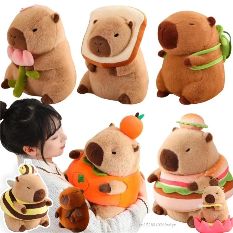 30-40cm-Kawaii-Fluffy-Capybara-Plush-Transformation-Dolls-Stuffed-Toy ...