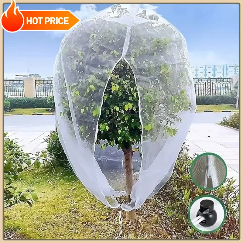 Breathable Plant Protective Mesh Cover with Drawstring Zipper Fruit ...