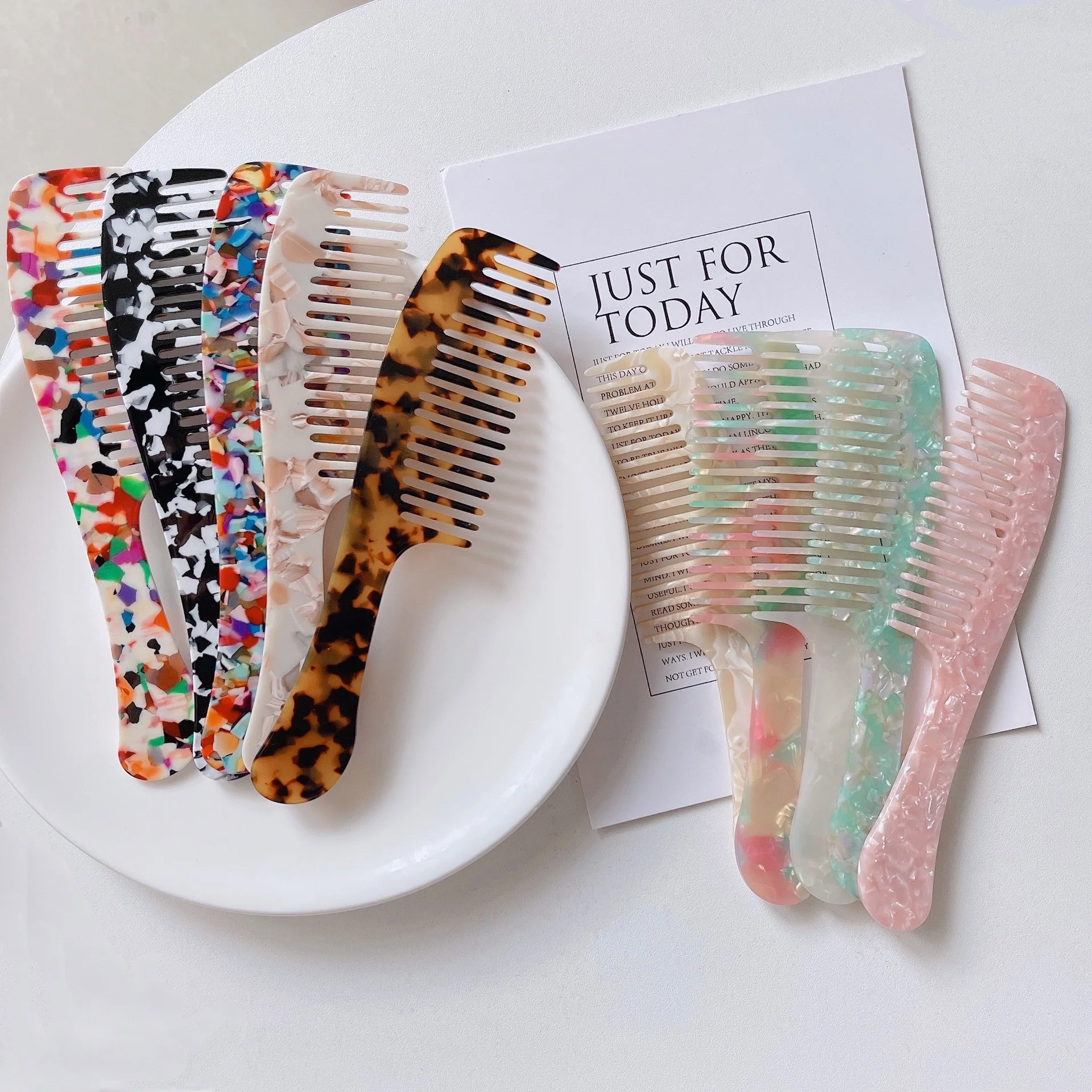1pcs-Acetate-Anti-static-Massage-Comfortable-Colorful-Hair-Combs ...