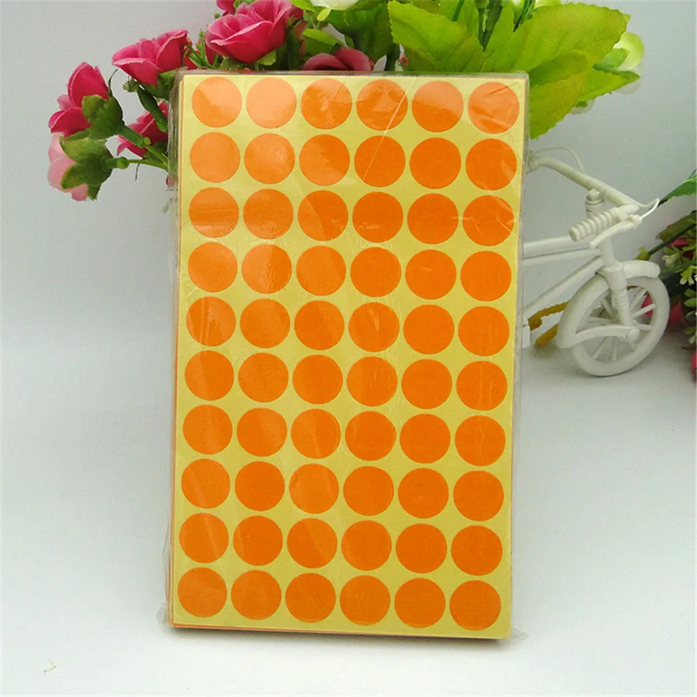 orange circle Sealing Labels Stickers Color Code Dot Labels Stickers ...