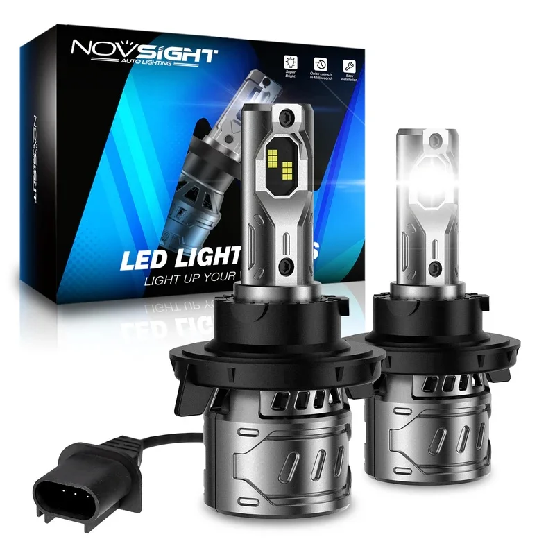 NOVSIGHT N61 LED Headlight Bulbs 60W 13000LM 6500K Mini Size for H13 ...