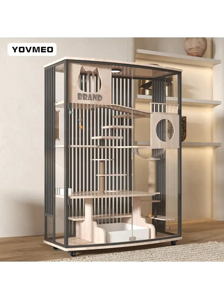 High-end-Panoramic-Cat-Villa-Solid-Wood-Cat-Cage-Cat-Cabinet-Home ...