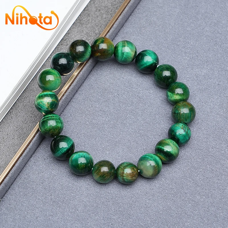 Natural-Green-Tiger-Eye-Stone-Bracelet-Homme-Quartz-Lava-Tiger-Eye ...