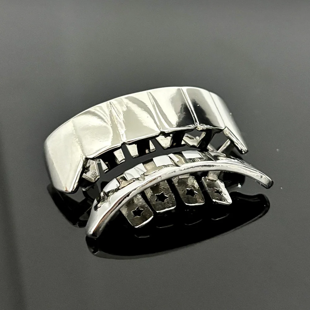YOUNGX Hip Hop 6/6 Square Glossy Teeth Grillz Trend Trapezoid Top ...