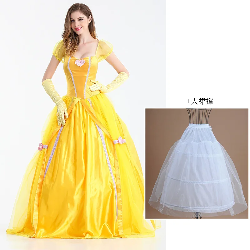 Belle-Halloween-Costume-Belle-Princess-Dress-Glove-Skirt-bracket-Adult ...