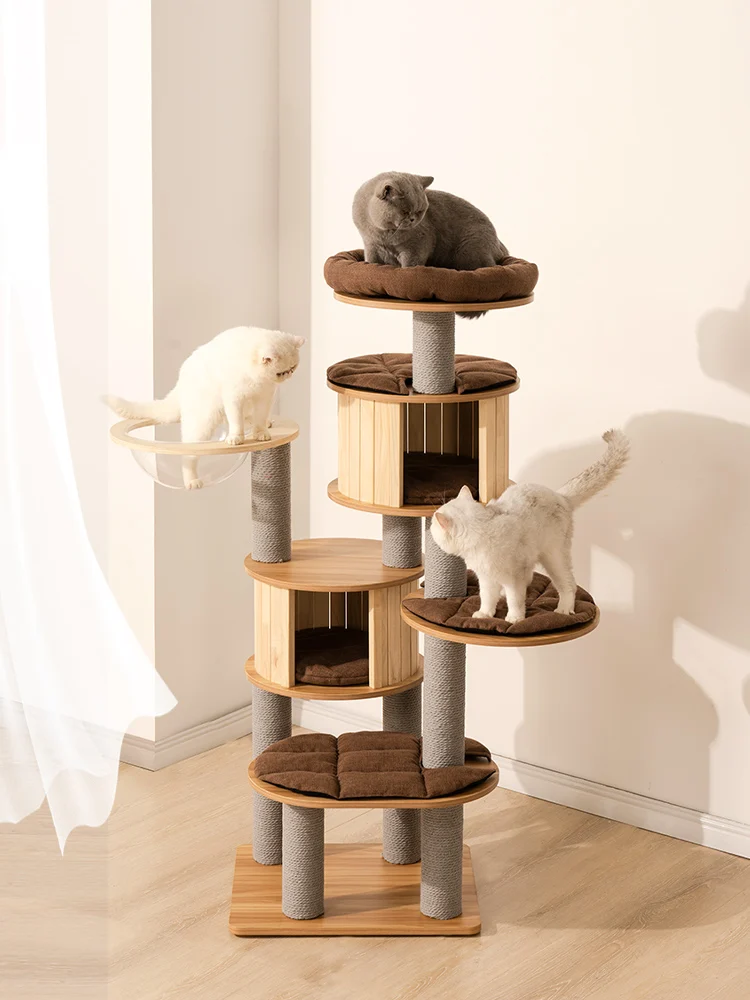 Big cat climbing rack with cat nest cat rack, kitten space capsule cat ...